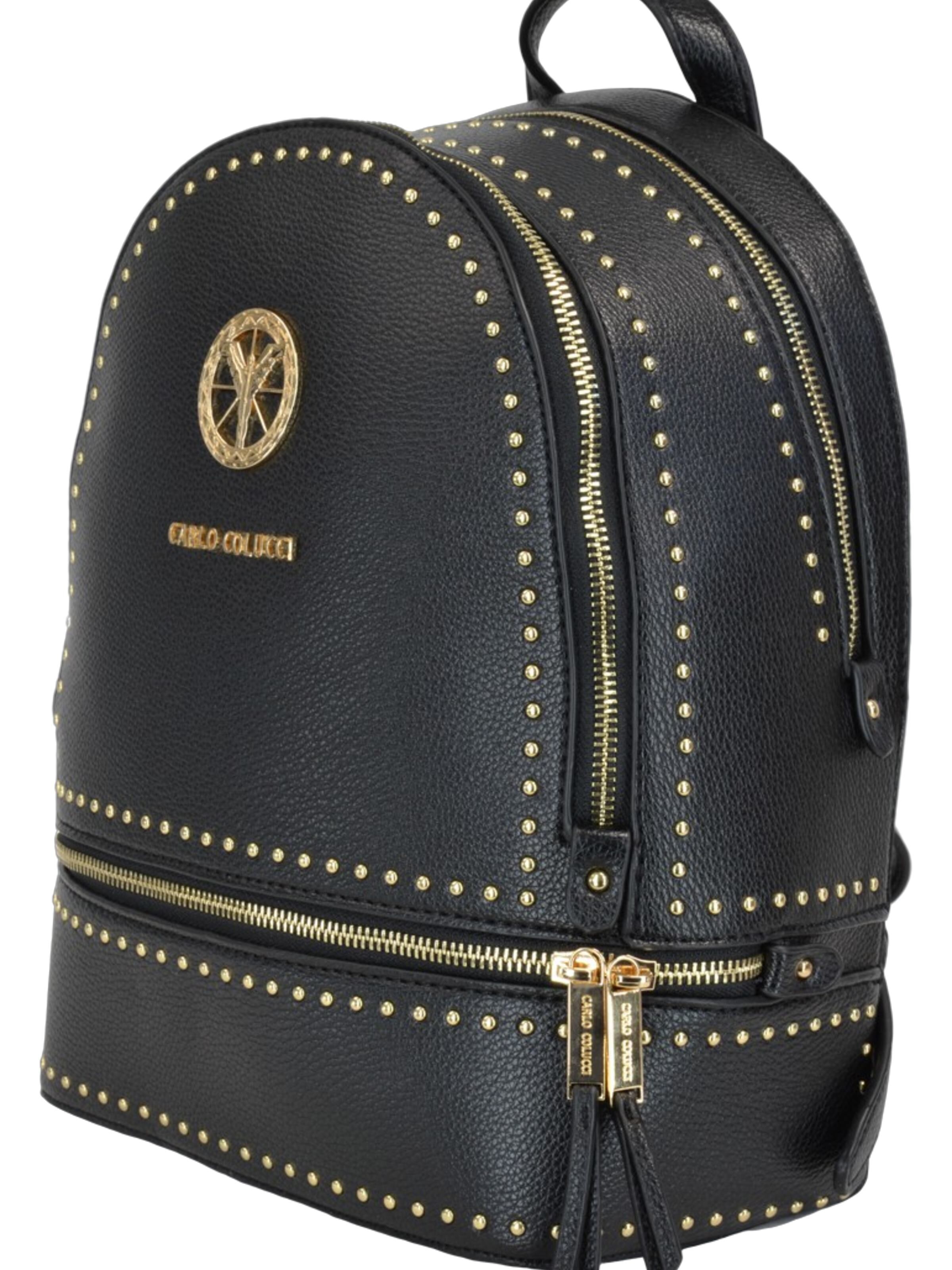 Backpack with golden rivets | Black | 35W36L | FAG-CC0002