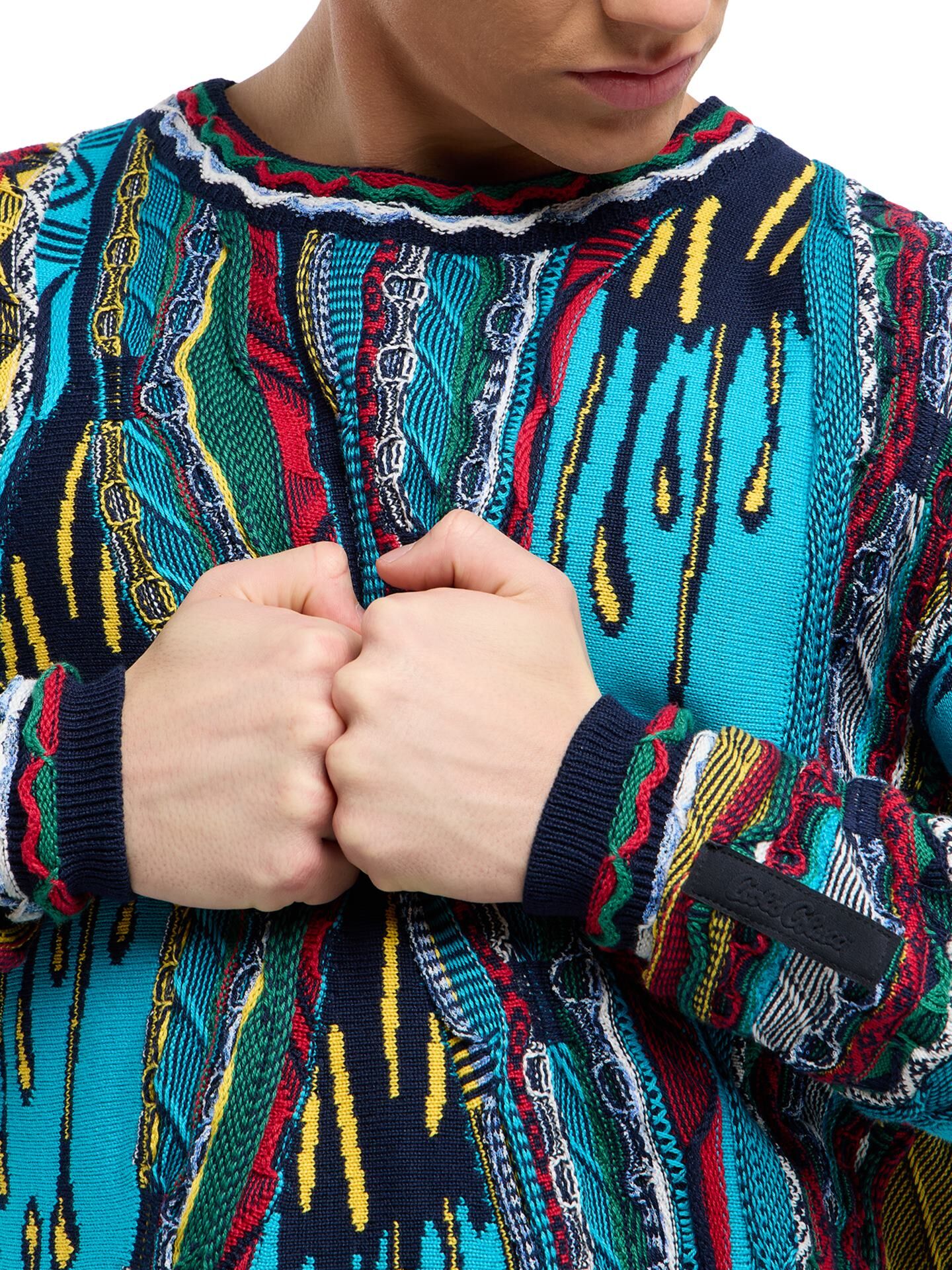 Knit sweater - 3D knit | Turquoise | M | CC-C12508-171-M