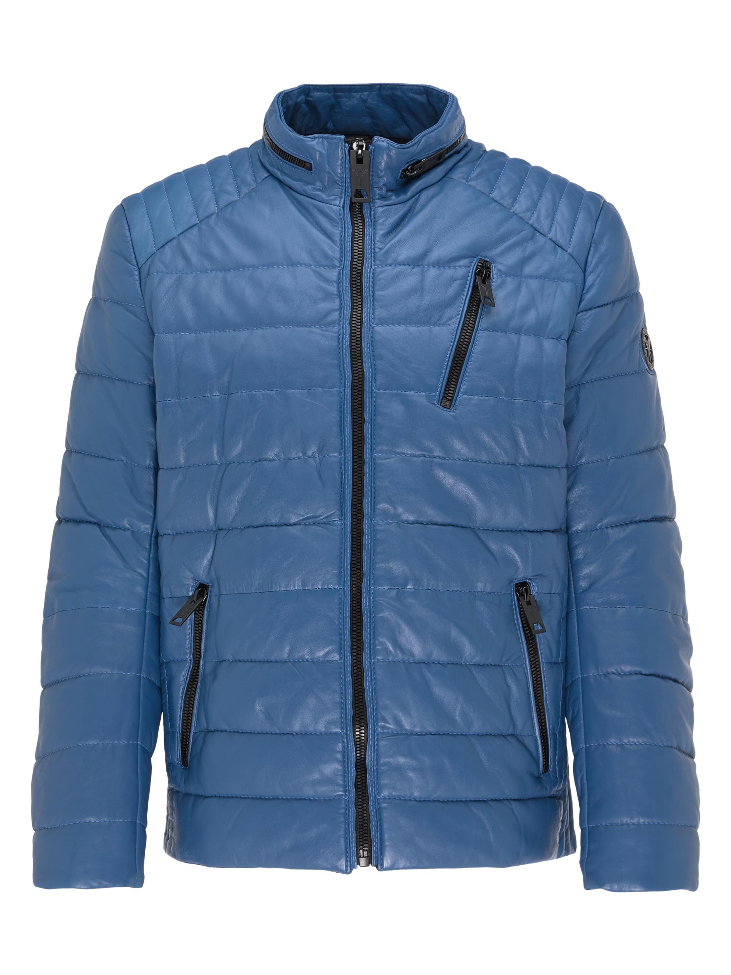 Wattierte Herren Lederjacke LUKAS im Biker-Stil | FAG-201441-M