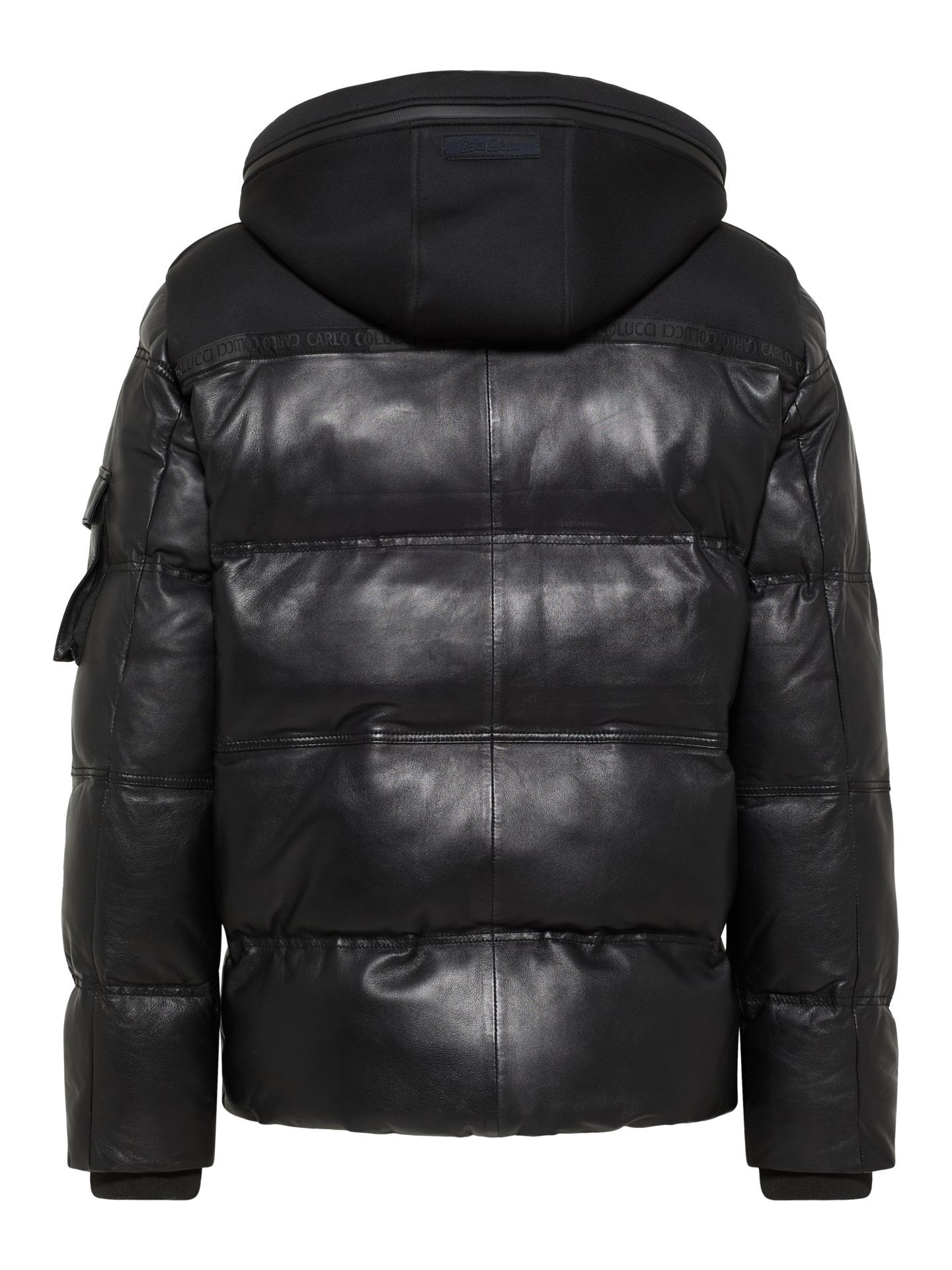 Leather puffer jacket | Black | S | CC-202010-20-S