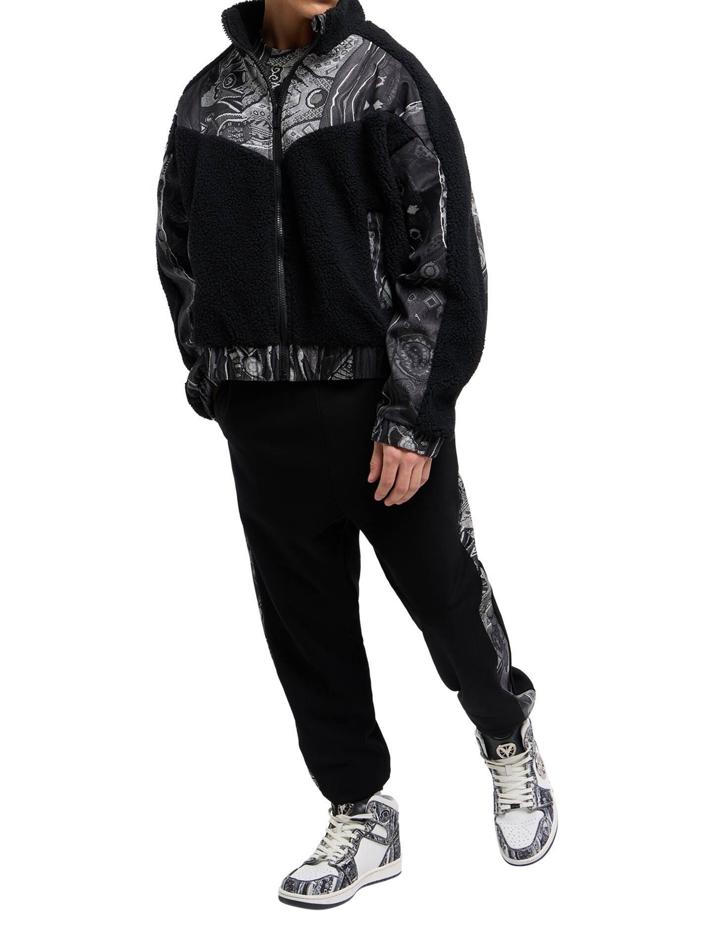 Puffer teddy jacket - Retro Vibes | Black | XL | CC-C7409-211-XL