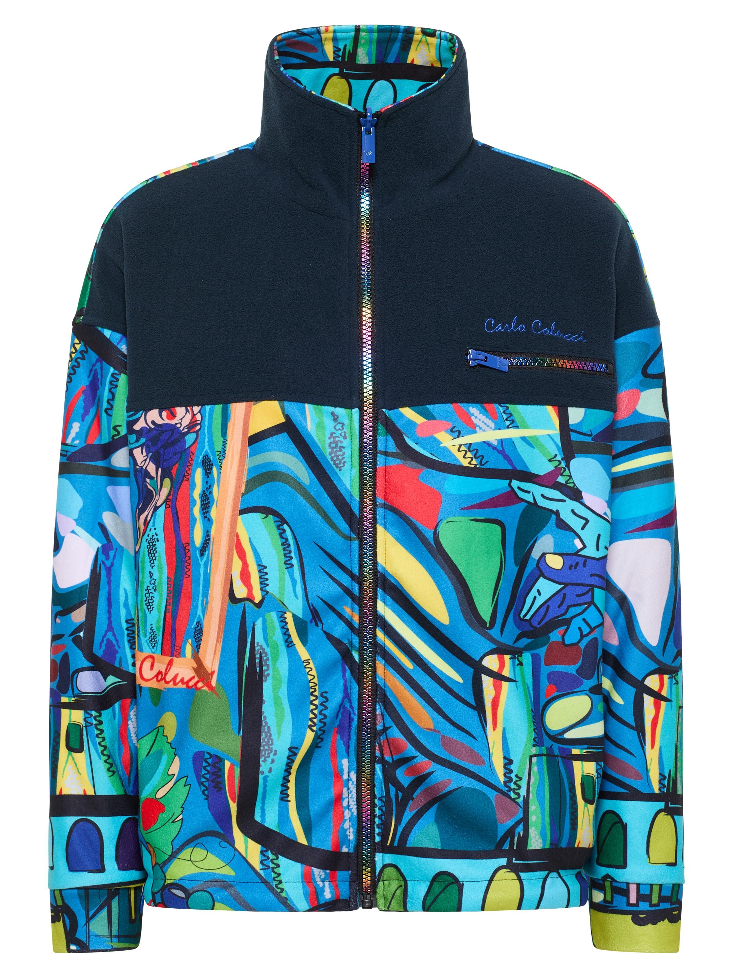 Oversize reversible jacket | Navy / Multicolor | L | CC-C7724-111-L
