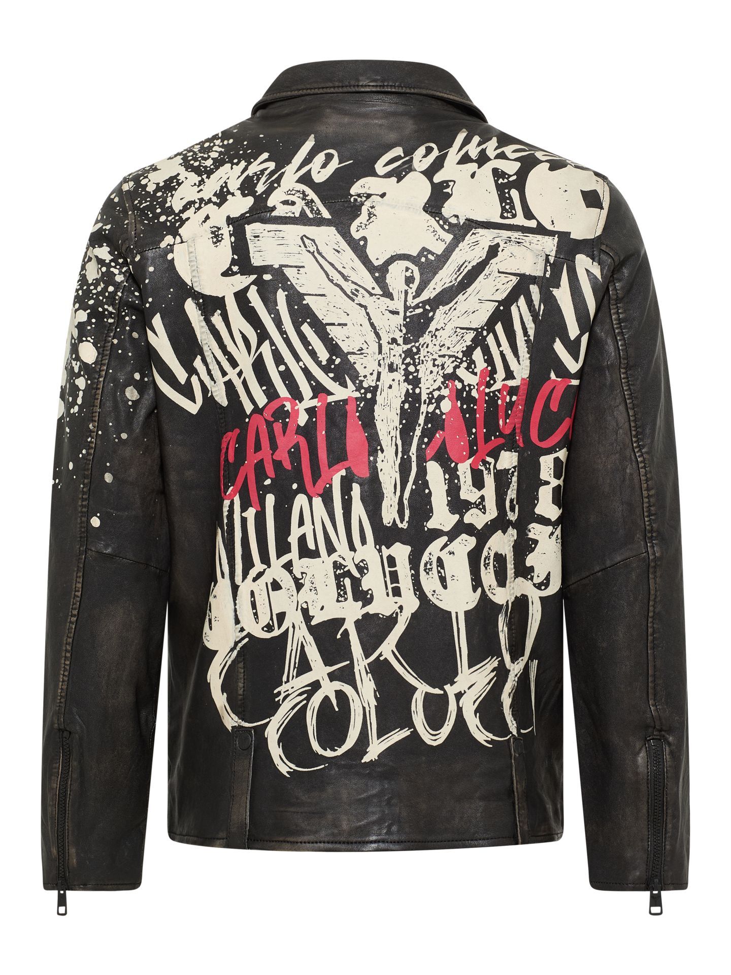 Airbrush leather jacket | Black | M | CC-202012-201-M